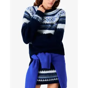 Maje Jacquard Fair-isle Wool Jumper