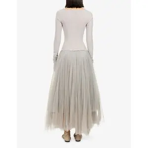 MARC LEBIHAN Textured Silk-blend Maxi Dress