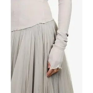 MARC LEBIHAN Textured Silk-blend Maxi Dress
