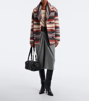 MARANT ETOILE Evoda Striped Belted Coat