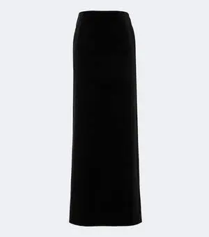 THE ROW Lew Cotton Velvet Maxi Skirt - Black