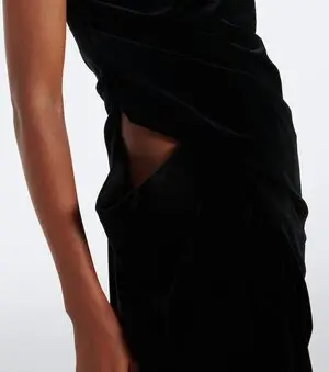 Khaite Marou Cutout Cotton Velvet Bustier Gown