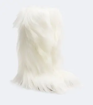 Paris Texas Napa Shearling Knee-high Boots - White
