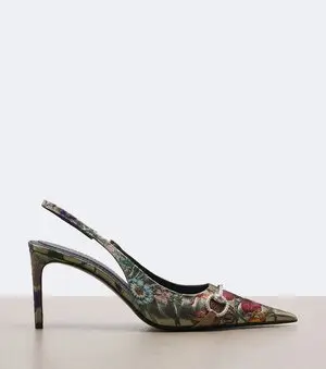 Gucci Donna Glam Flora Slingback Pumps