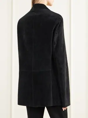 THE ROW Kadie Paneled Suede Blazer