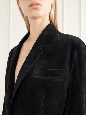 THE ROW Kadie Paneled Suede Blazer