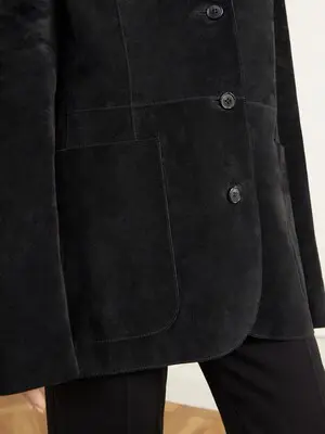 THE ROW Kadie Paneled Suede Blazer
