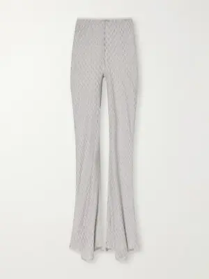 Missoni Crochet-knit Flared Pants - Silver