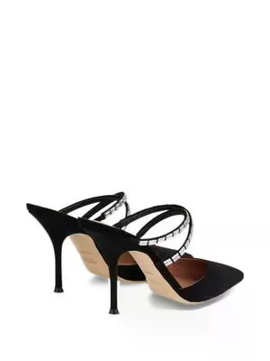 MALONE SOULIERS Penn Crystal-embellished Suede Mules