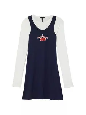 Marc Jacobs Layered Cherry-print Mini Dress - Blue