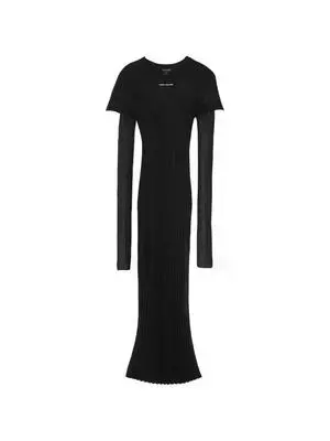 Marc Jacobs Sheer-layered Knit Maxi Dress - Black