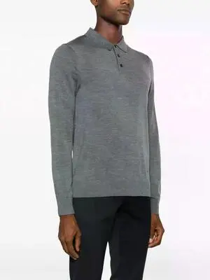 Michael Kors Long-sleeve Merino Wool Polo Shirt