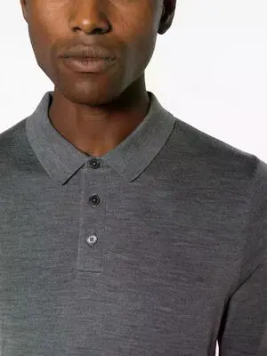 Michael Kors Long-sleeve Merino Wool Polo Shirt