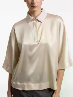 Peserico Satin Short-sleeved Polo Shirt
