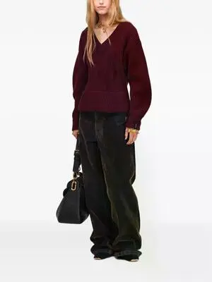 Marc Jacobs Structured V-neck Knit Sweater - Red