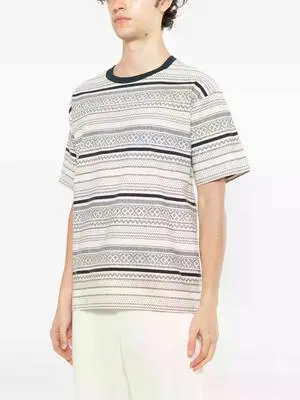 CASELY-HAYFORD Geometric-print Crew-neck T-shirt