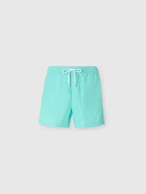 Missoni Mid-length Swim Shorts With Tone-on-tone Zigzag Print - Turquoise