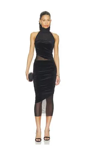 SEROYA Avantika Velvet Dress - Black