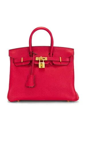 FWRD RENEW Hermes Togo Birkin 25 Handbag - Red