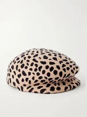 GIGI BURRIS MILLINERY Laurel Leopard-print Wool-felt Cap - Multi