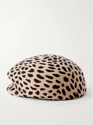 GIGI BURRIS MILLINERY Laurel Leopard-print Wool-felt Cap