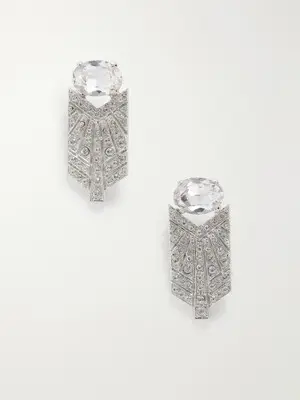 JENNIFER BEHR Carmine Crystal-embellished -tone Earrings