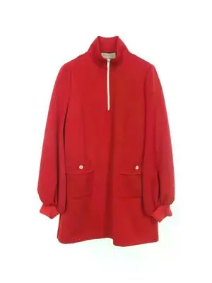 Gucci 2010s Gg Jacquard Balloon-sleeve Mini Dress - Red