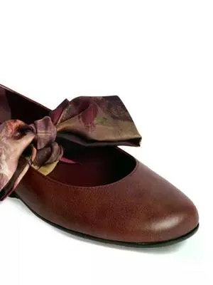 Antonio Marras Bow-detail Leather Ballet Flats