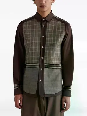 Antonio Marras Checked Striped-panel Shirt