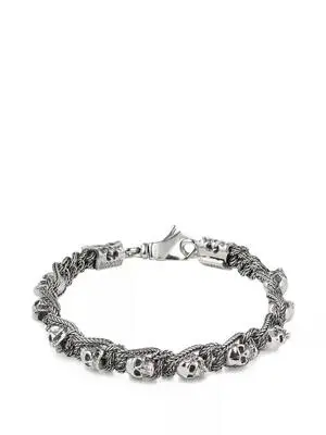 Emanuele Bicocchi Skull Braided Bracelet - Silver