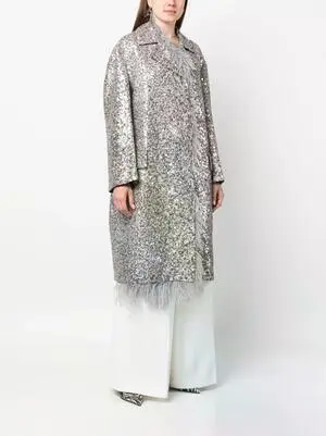 Valentino Garavani Embellished Feather-trim Coat