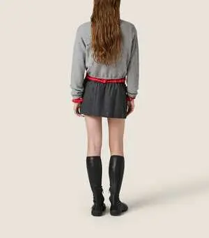Miu Miu Wool-cashmere Cropped V-neck Sweater