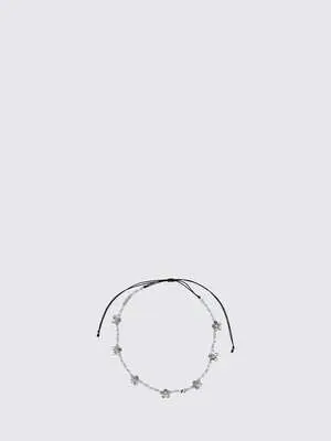 Marc Jacobs The Daisy Brass Choker Necklace With Flowers And Beads - Silver