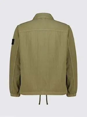 Stone Island Cotton Tweed Overshirt With Compass Logo
