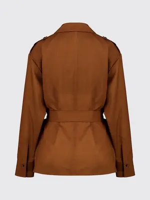 FERRAGAMO Single-breasted Pure Virgin Wool Jacket With Belt And Epaulettes