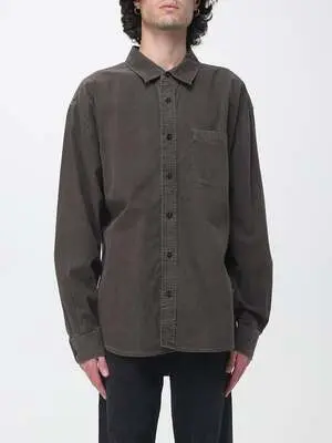 THE ROW Cotton Shirt With French Collar Long Sleeves And Patch Pocket - Grey