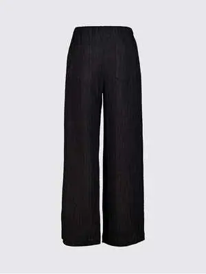 120% Lino Pleated Wide-leg Virgin Wool Blend Pants - Black