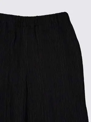 120% Lino Pleated Wide-leg Virgin Wool Blend Pants - Black