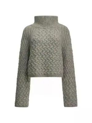 Fedeli Cruz Lima Basket-weave Raglan-sleeve Sweater - Grey