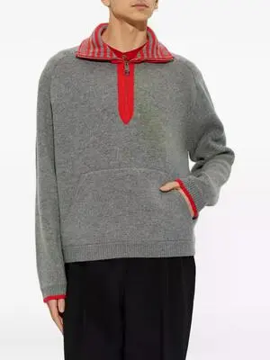 Versace Wool-blend Knit Half-zip Sweater