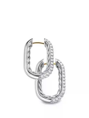 David Yurman Dy Madison® Smooth Diamond Hoop Earrings - Silver