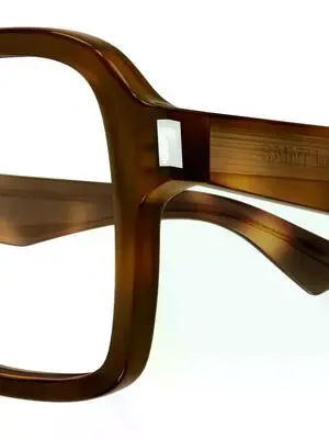 Saint Laurent Tortoiseshell-effect Geometric-frame Glasses