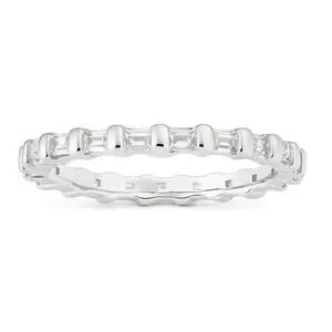 KYLIE HARPER Princess-cut Cz Eternity Band Ring In Sterling - Silver