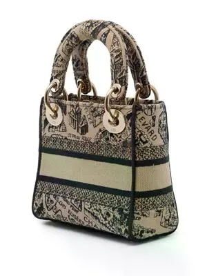 Dior 2023 Mini Embroidered Canvas Plan De Paris Lady D Lite Satchel