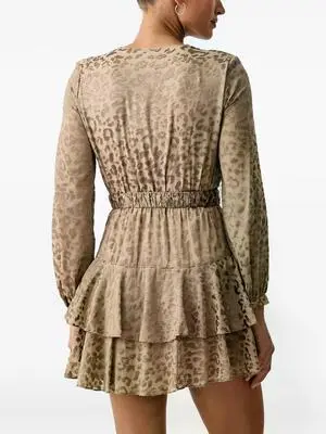 Guess Clarisse Leopard-print Tiered Mini Dress
