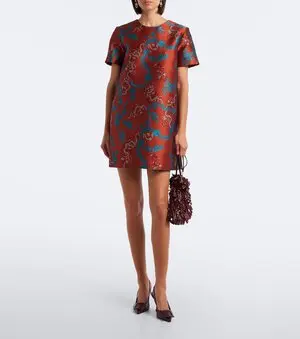 La DoubleJ Mini Swing Floral Jacquard Minidress