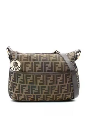 Fendi 2000-2015 Zucca Cros Shoulder Bag - Brown