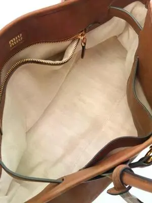 Miu Miu 2010-2026 Medium Nappa Aventure Tote Bag