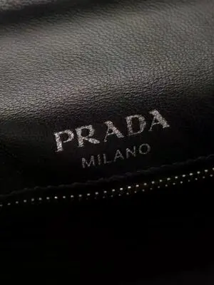 Prada 2013-2026 Nappa Gaufre Chain Flap Crossbody Bag - Black