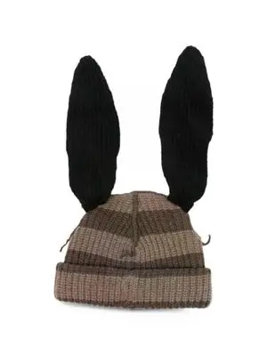 CHARLES JEFFREY Chunky Rabbit Beanie Hat - Brown